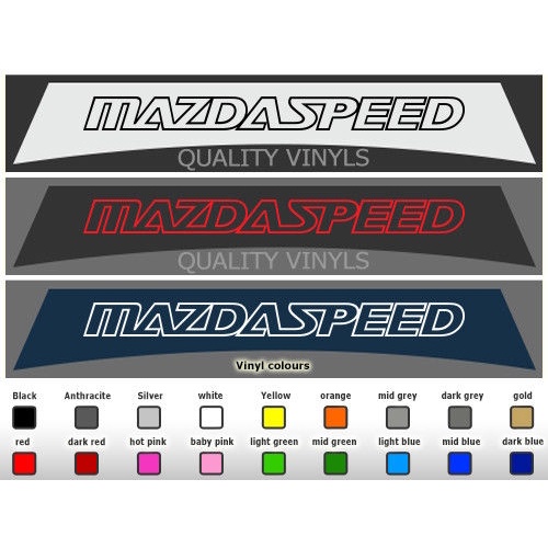 SU110 MAZDA SPEED MAZDA 2 3 6 MX-5 RX-8 MPS MIATA SUNSTRIP LOGO DECAL ...