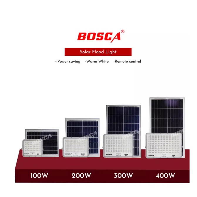 BOSCA 100w 200w 300w 400w Square Lens Outdoor Split Led Solar Flood ...