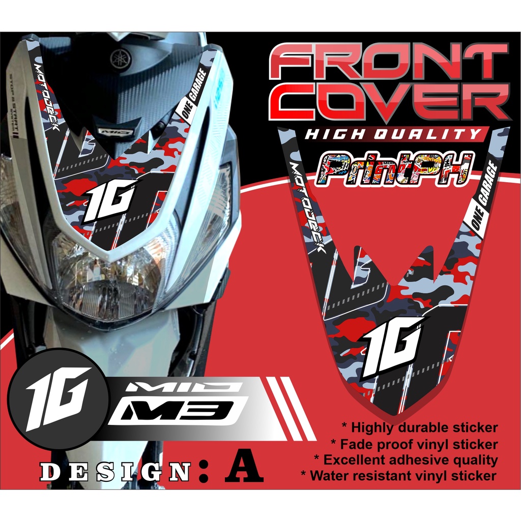 M3 Printed One Garage CamouFlage Design Front Cover Decals Sticker ...