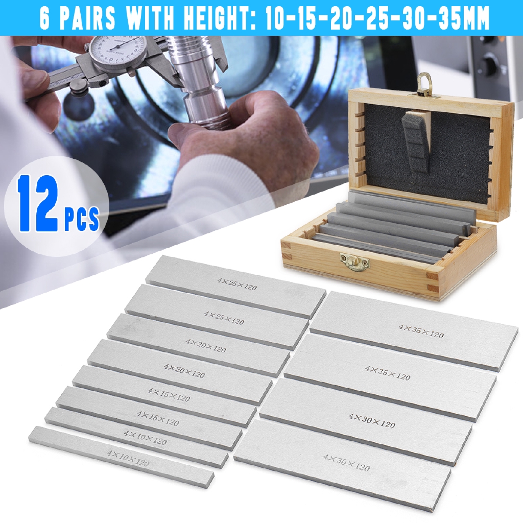 12Pcs 6 Pairs Parallel Pad Gauge Block CNC Milling Pads Set Kit Ideal ...
