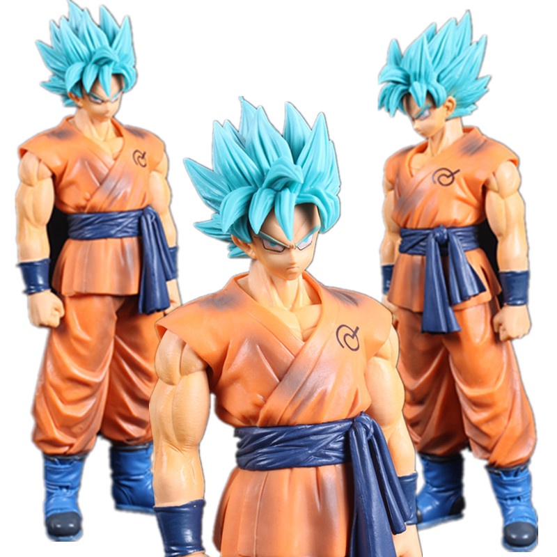 27 Cm MSP Dragon Ball Z Son Goku Anime Figure Blue Hair Revive Goku PVC ...