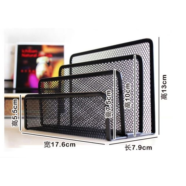 Black mesh Letter Paper Storage Rack Holder Tray Organi Desktop storage ...