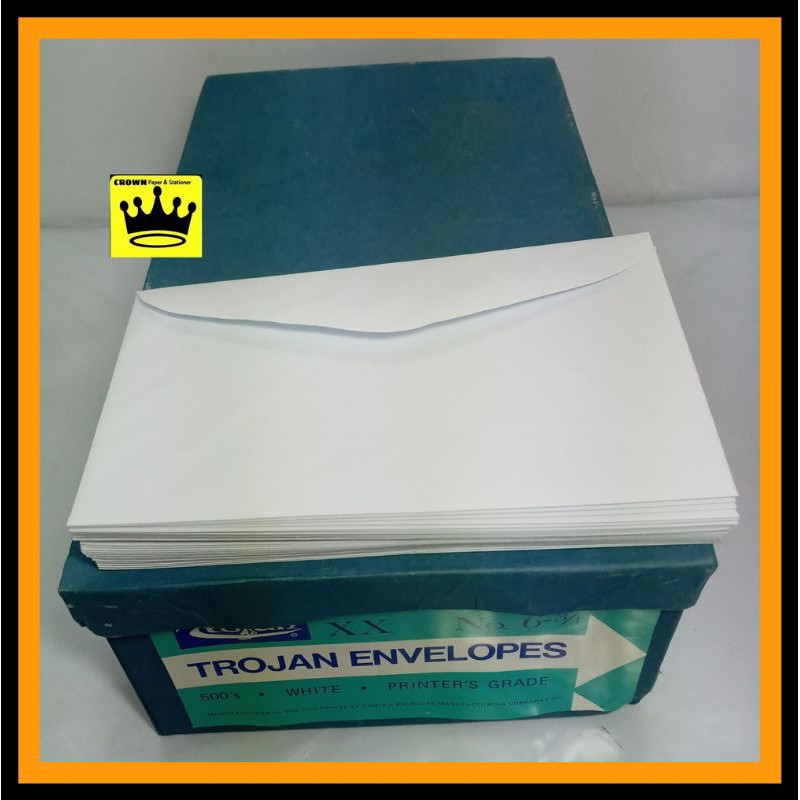 1 BX WHITE MAILING ENVELOPE XX No. 6-3/4 (Short) / No. 10 (Long) 500's ...