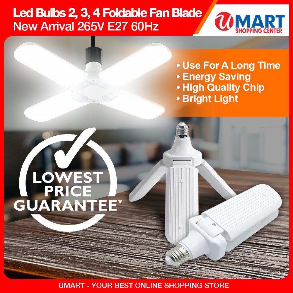 NSS Fan Blade Foldable Led Bulb Light 2 fan blade / 3 fan blade / 4 fan ...