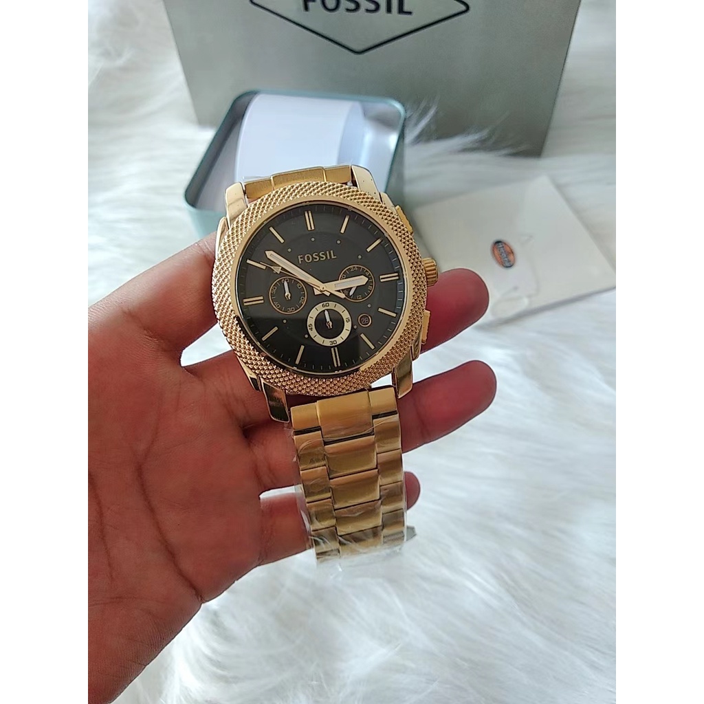 Men's Fossil Machine Chronograph Gold-Tone Steel Watch FS5193 #Pawnable ...
