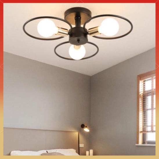 Chandelier Retro Ceiling lamp Nordic creative light source 3 lamps post ...