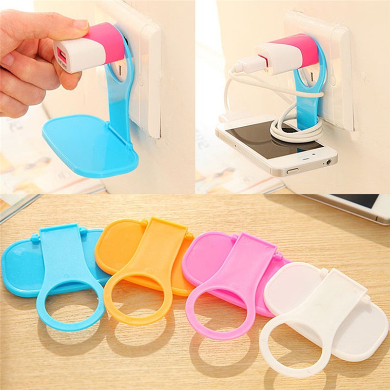 Adjustable Cell Mobile Phone Holder Outlet Wall Charging Hanging Stand ...