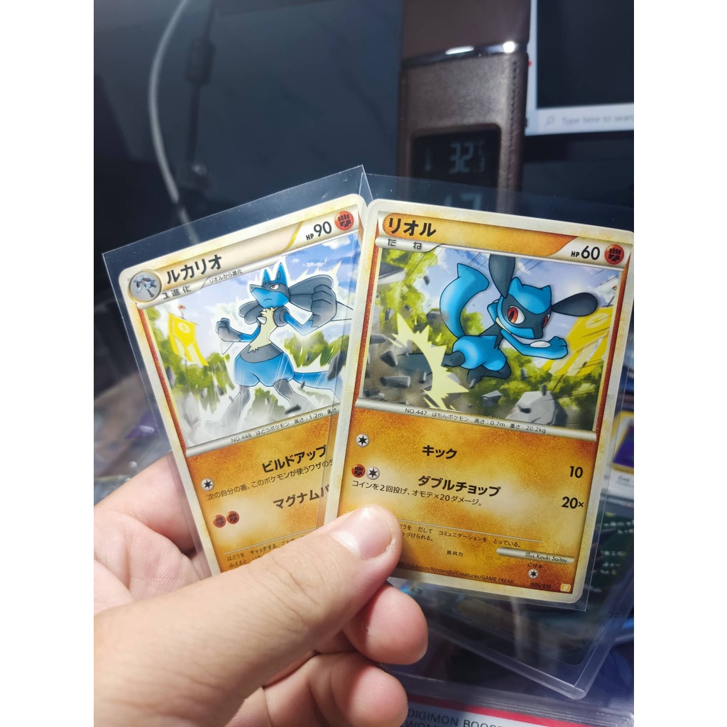 [SimpShop] Rare vintage Lucario evolution genuine pokemon card | Shopee ...