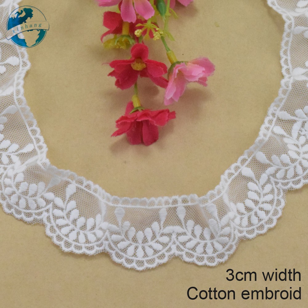 3cm wide cotton embroidery lace edges lace fabric guipure diy trims ...