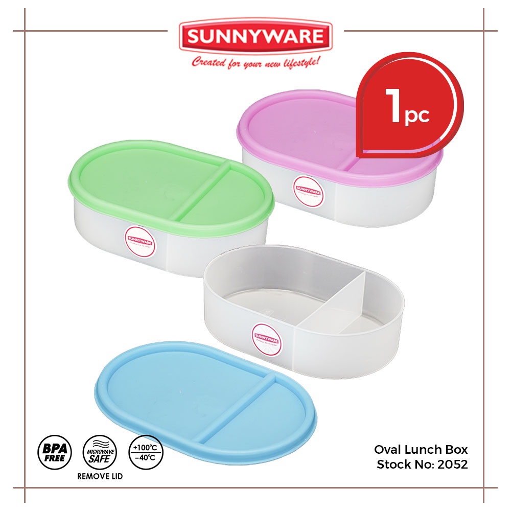 Sunnyware 2052 Oval Lunch Box w/ divider bento | Shopee Philippines