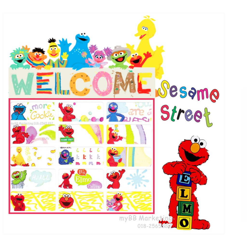 Elmo Sesame Street Name Sticker (waterproof) | Shopee Philippines