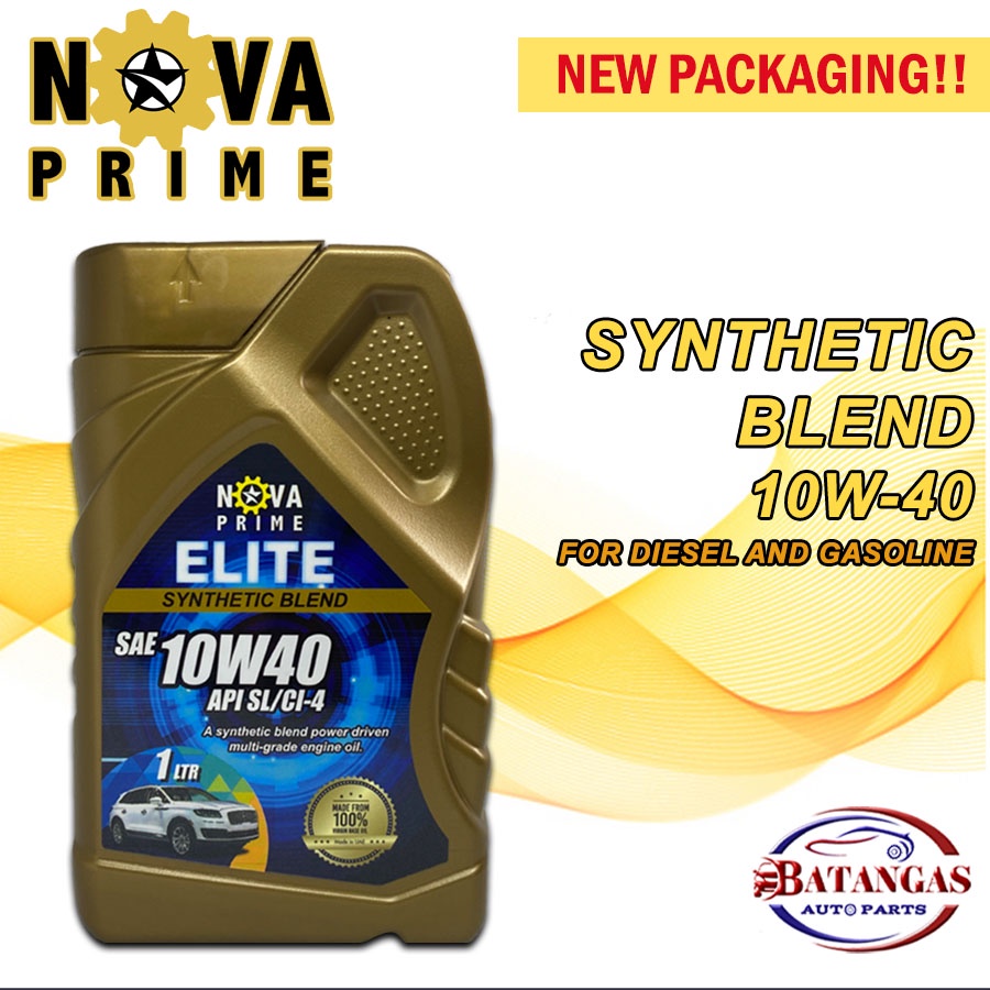 NOVA PRIME Elite 10W-40 Synthetic Blend Gasoline and Diesel Engine Oil ...