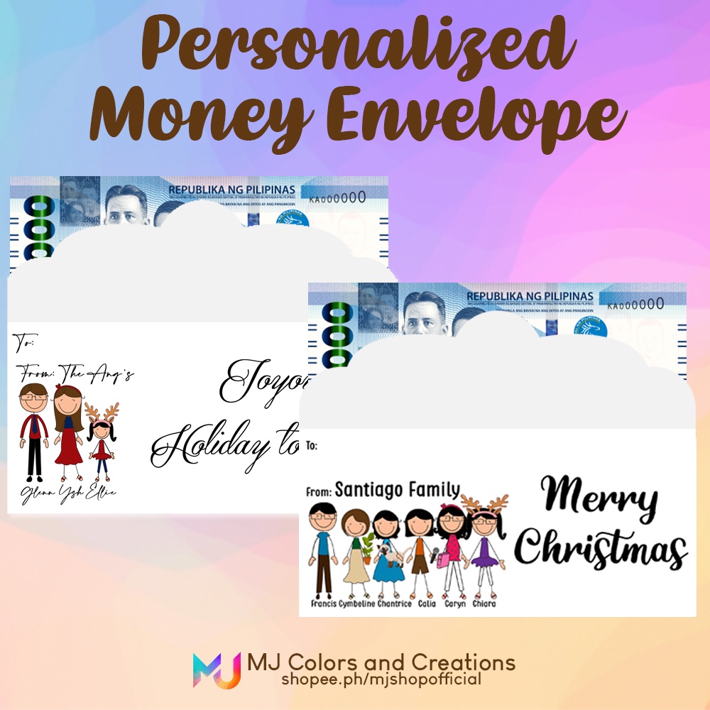[BIG/LONG MONEY ENVELOPE] Personalized Family Stick Figure Angpao 10pcs ...