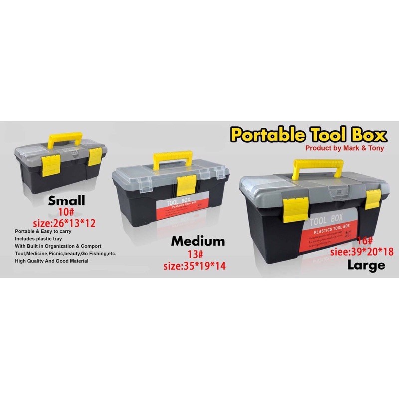 Black Tool Box Small,Medium,Large | Shopee Philippines