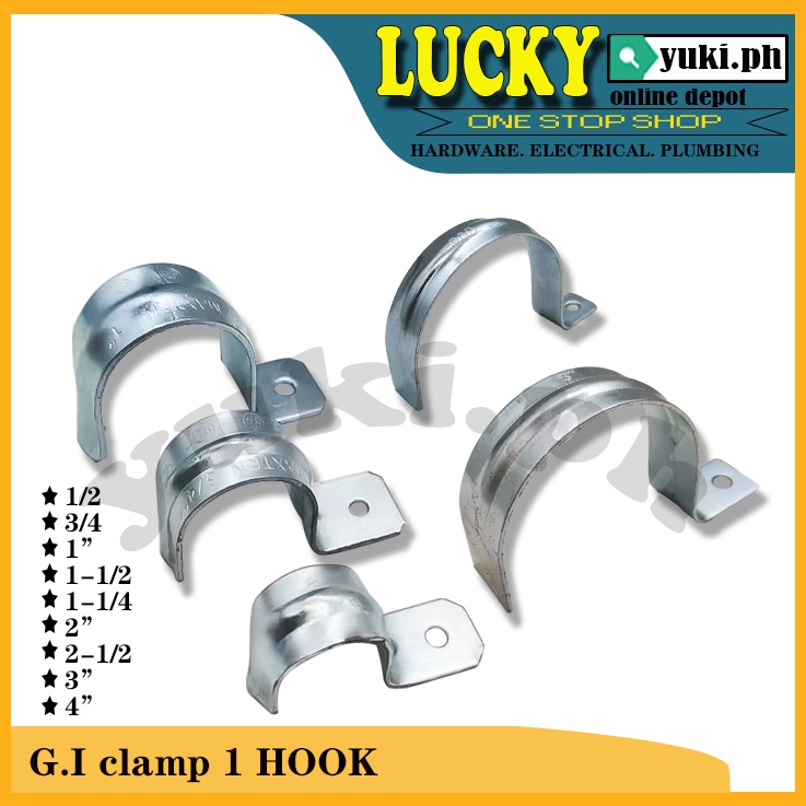 HEAVY DUTY Conduit Metal Clamp G.I CLAMP 1 HOOK , 1 1/2", 2", 2 1/2", 4 ...