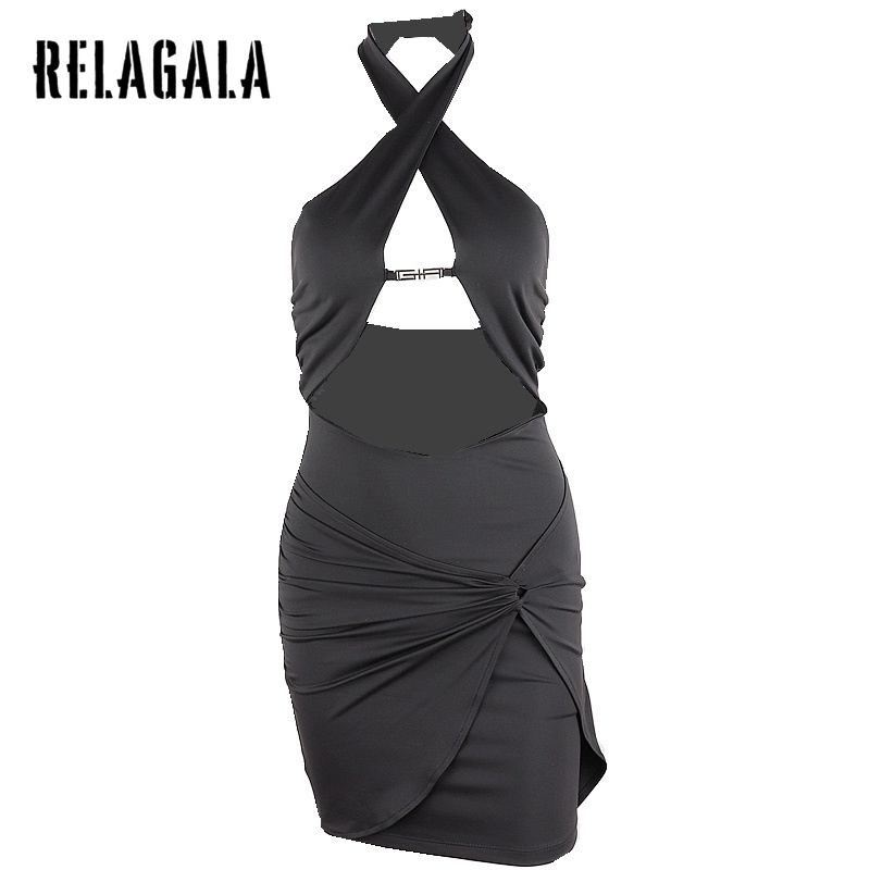 RelaGala Women's Sexy Cross Halter Strap Hollow Backless Wrap Breast ...