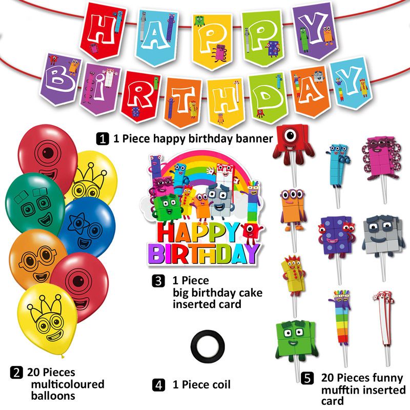 Numberblocks Party Decoration Number Blocks With Banner Cake Toppers ...