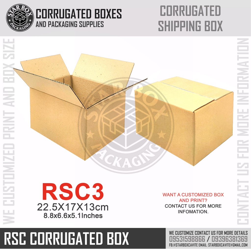 Starbox Brown Kraft Corrugated RSC Boxes Shipping Box Packaging Box ...