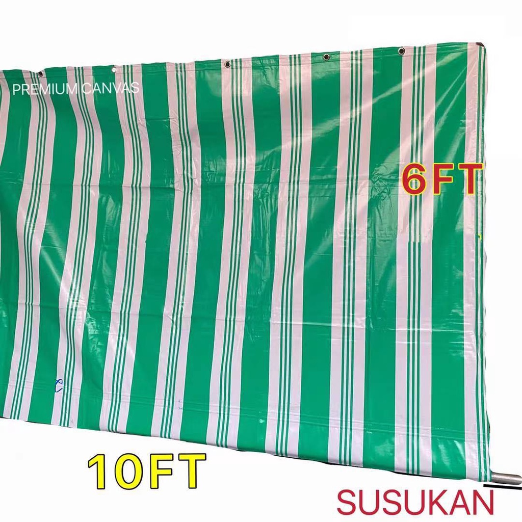 6FTx10FT Trapal Stripe Lona Tarp for sunshade and rain, Tarp Roll up ...