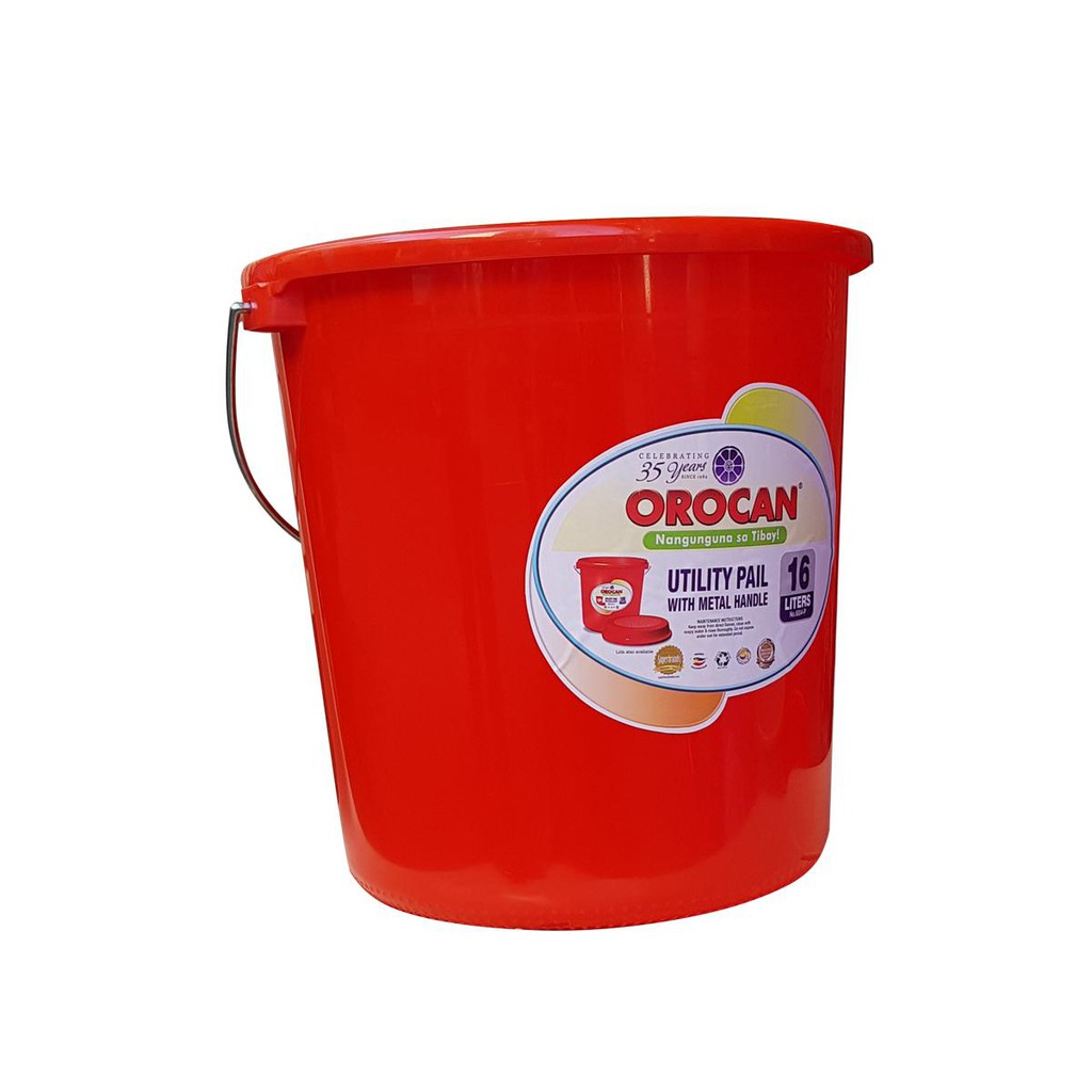 Orocan Utility Pail / Water Drum with Comfort Grip Handle 16-Liter 6004 Water Container Timba ...