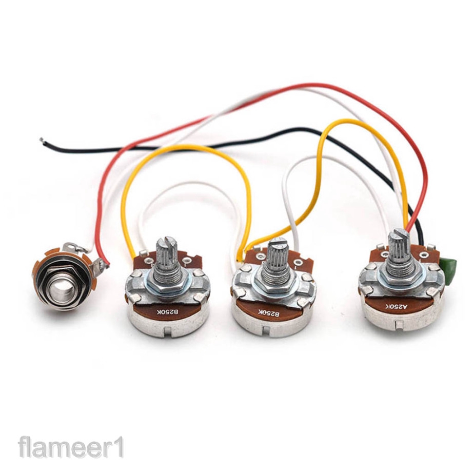 1 Set DIY Bass Wiring Harness A250K B250K Potentiometers For Accessory ...