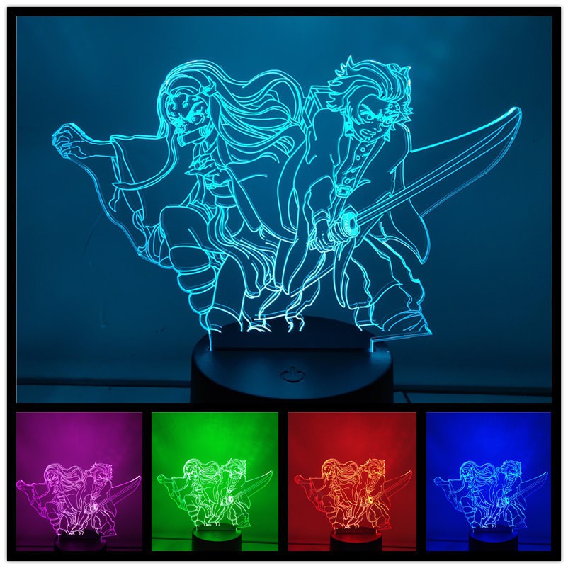 Demon Slayer LED Night Light Kamado Tanjirou Nezuko Desk Table Lamp ...