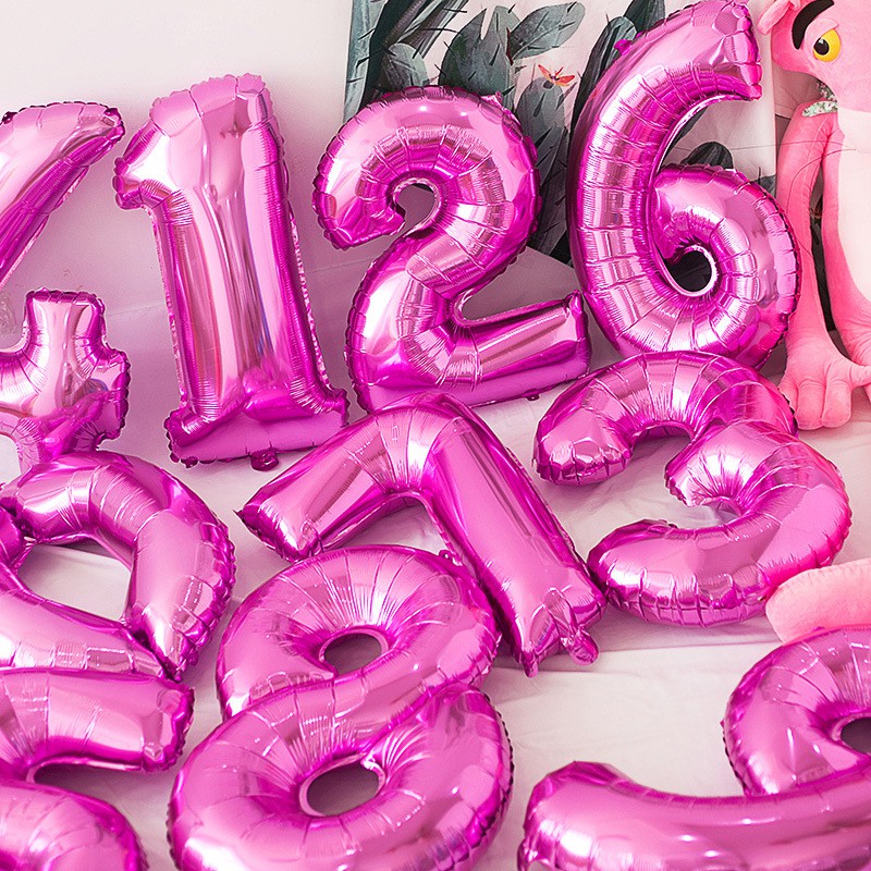 32inch Pink Number Balloons Foil Birthday Party Balloons Birthday Party ...