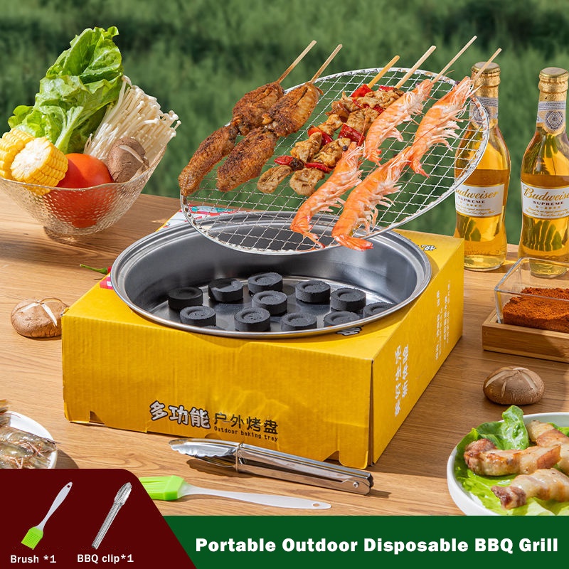 Grill Set Korean BBQ Grill Grill Set Round Pot Disposable Grill Gift ...