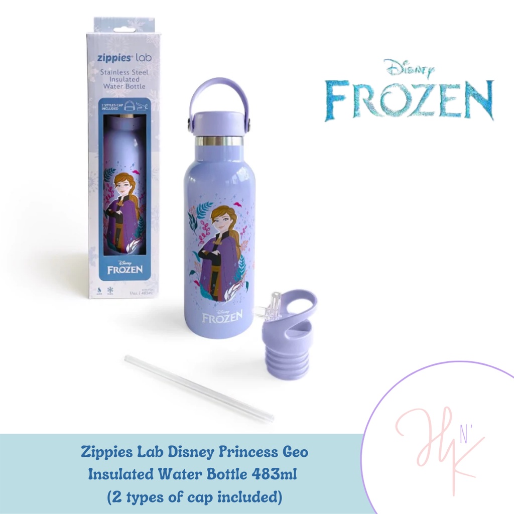 Zippies Lab Frozen Anna Insulated Water Bottle 483ml (2 types of cap ...