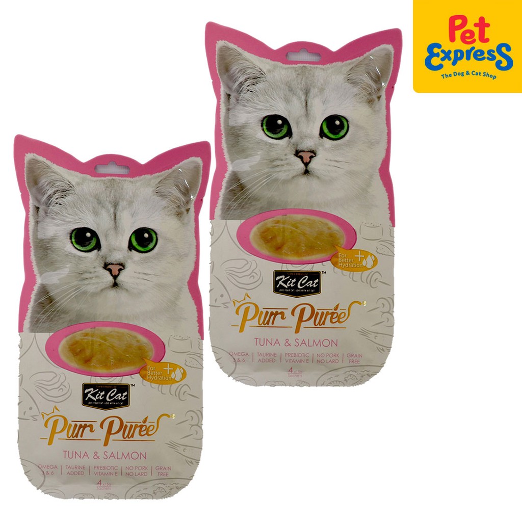 Kit Cat Purr Puree Tuna and Salmon Cat Treats 15gx4 (2 packs) | Shopee ...