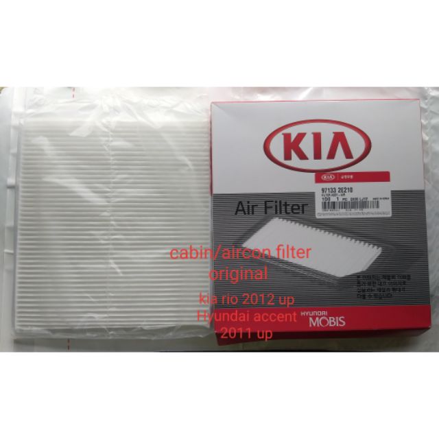 Kia Rio, Kia Soluto and Hyundai accent 2011 - 2018 cabin/aircon filter ...