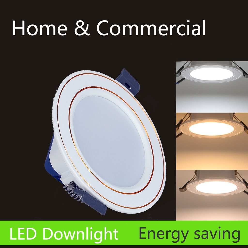 YHLAMP LED Tricolor Recessed Pin Light 5W Round Panel Light 3000/4000 ...