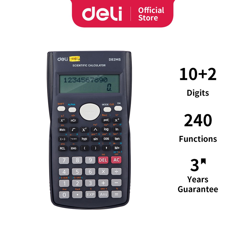 Deli Calculator ED82MS Scientific Calculator-With Slide Cover 240 ...