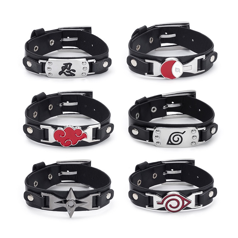 Akatsuki Itachi Red Cloud Shuriken Women's Hand Bracelet Men's Naruto ...