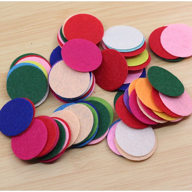 100pcs 10mm-50mm Artificial Non Woven Felt Fabric Round Felt Eco ...