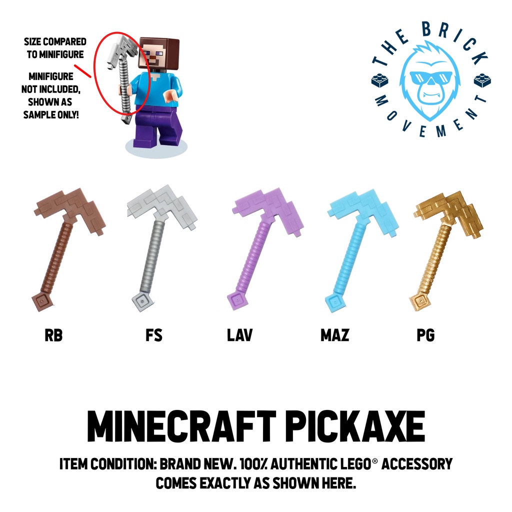 LEGO® ACCESSORIES - UTENSIL - MINECRAFT Pickaxe | Shopee Philippines