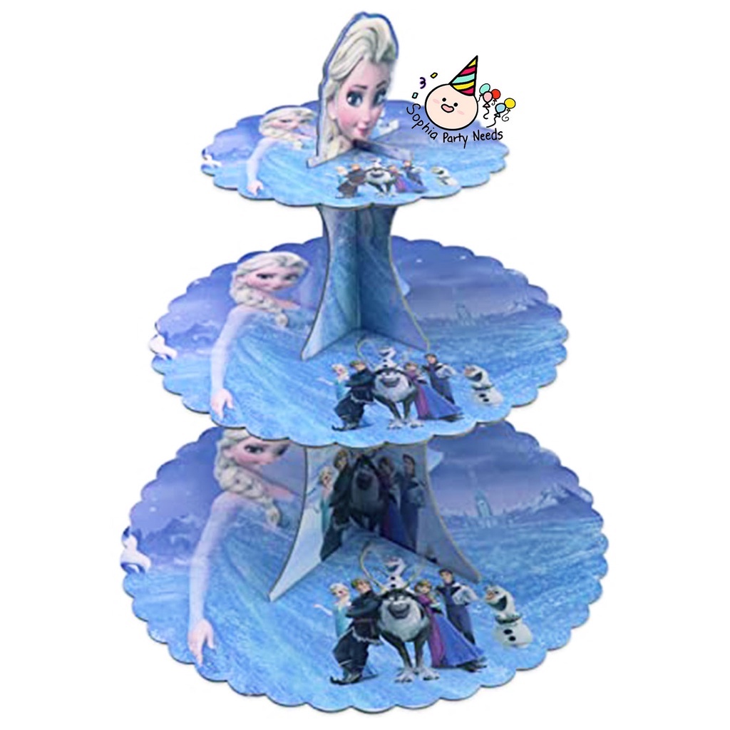 3 layer Frozen Elsa Anna Cupcake Stand Treats for Frozen Theme Party ...