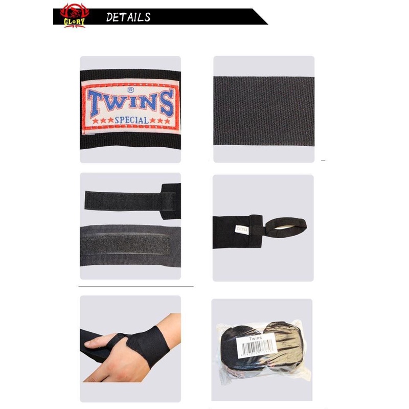 2PCS Twins Boxing Handwraps Bandage Punching Hand Wraps Muay Thai MMA ...