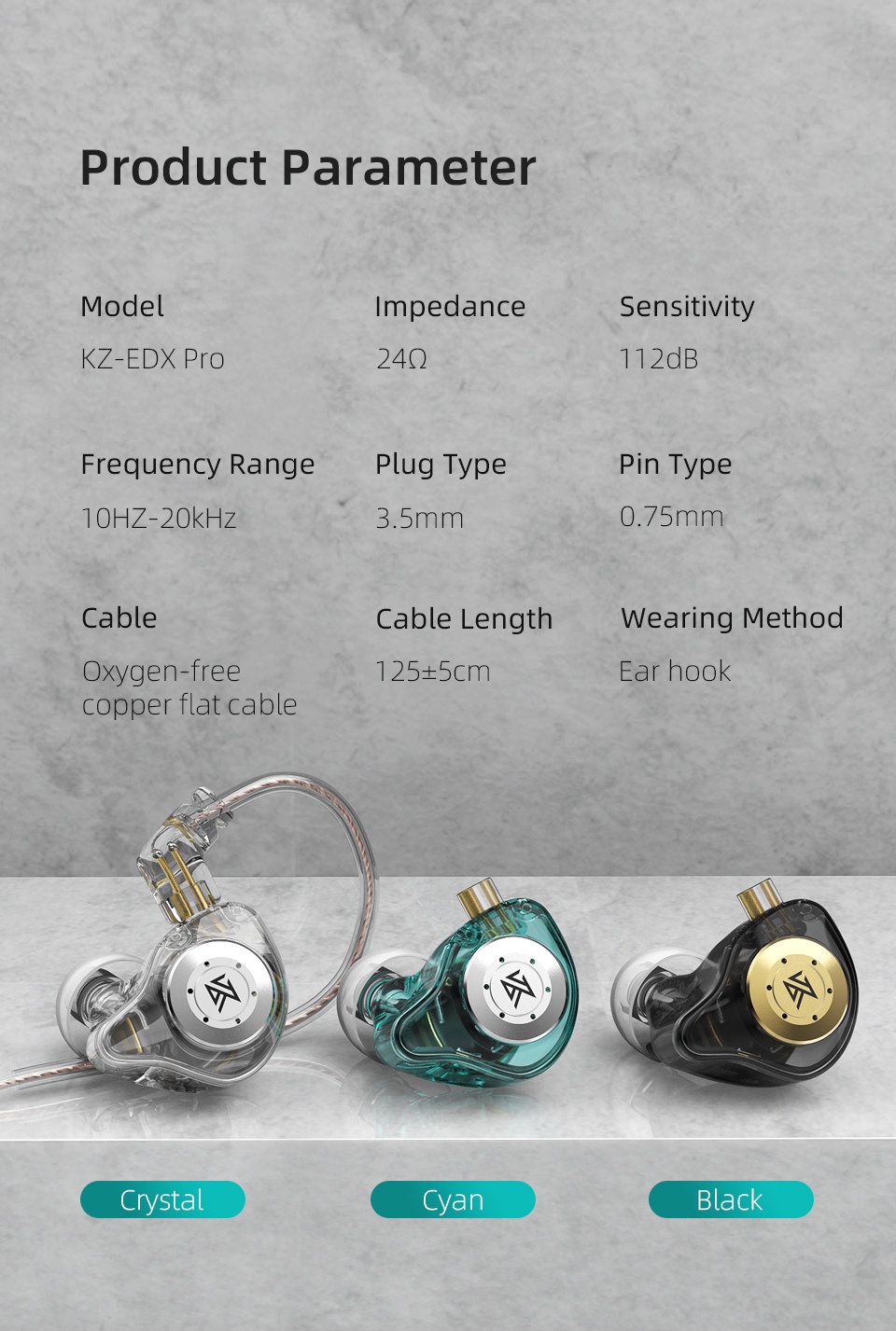 KZ EDX PRO Dynamic In Ear Earphone HIFI DJ Monitor Earphones Earbud ...