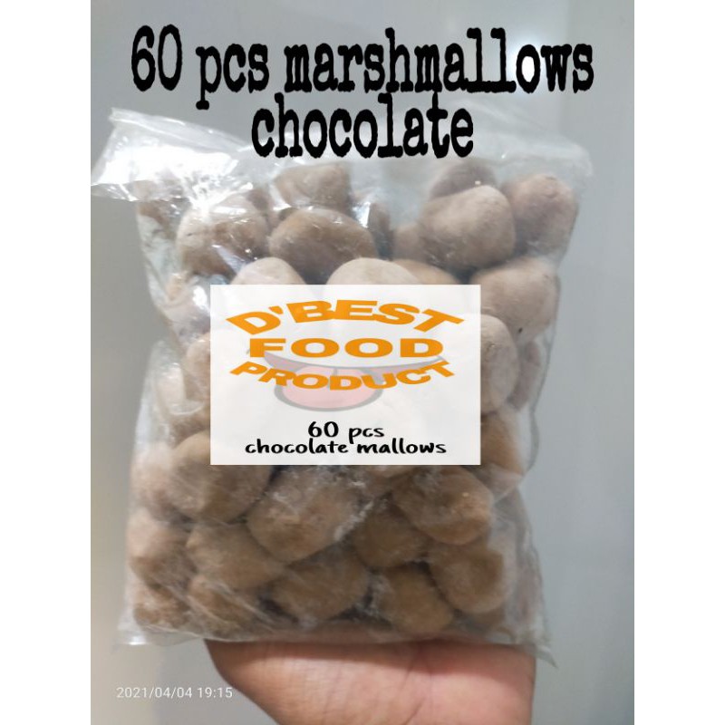 (small packging) 60 pcs. marshmallow vanilla choco filled, taro mango ...