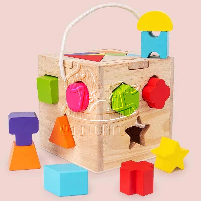 Tangram Shape Sorter 2in1 Toy My First Wooden 12 Building Blocks ...