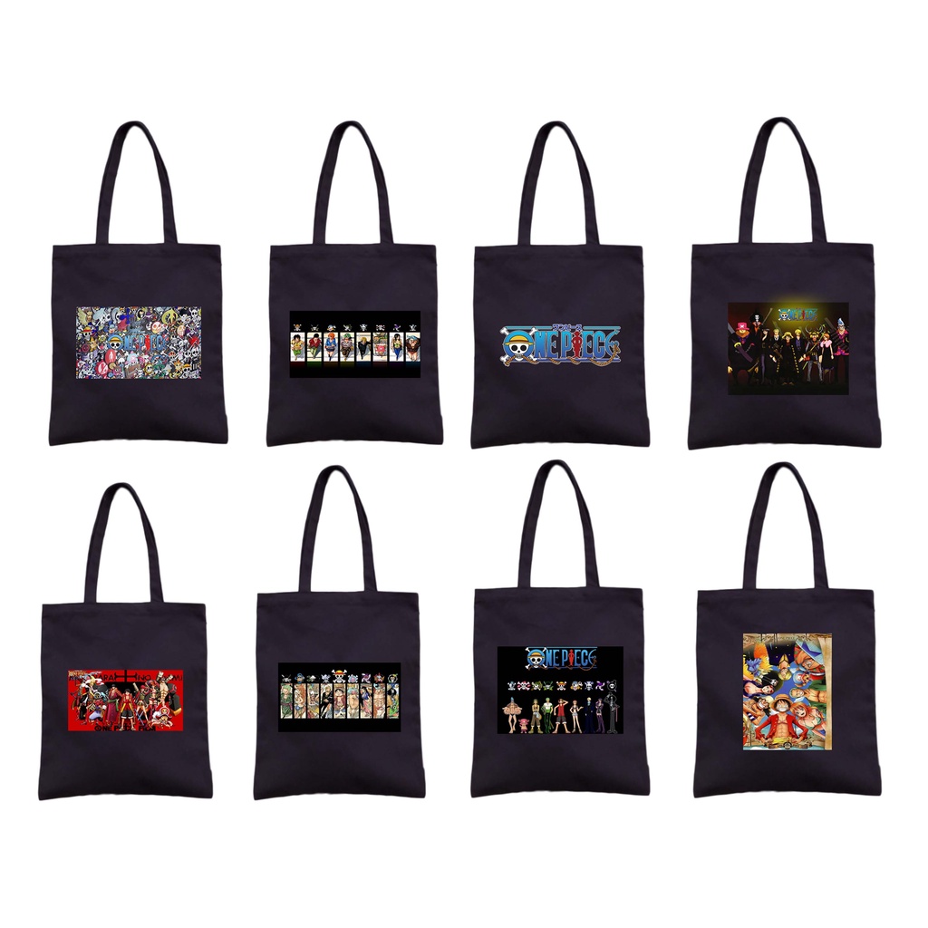 ONE PIECE Anime Design Black Tote Bag (NO ZIPPER) | Shopee Philippines