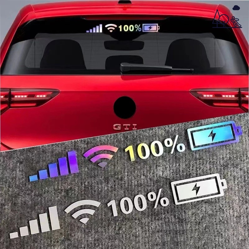 Colorful Lazer Car Stickers Vinyl Decal / Mobile Phone Signal Wifi 5G ...