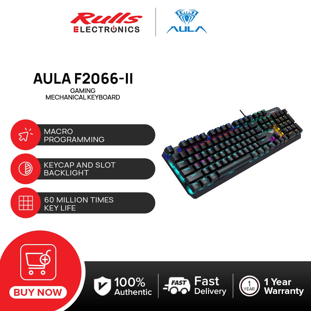 AULA F2066-II True Mechanical Keyboard with Color Backlight Software ...