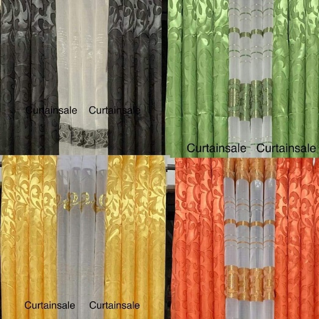 Sylvia Satin Curtain 5ft/ 6ft/ 7ft PRICE PER SET | Shopee Philippines
