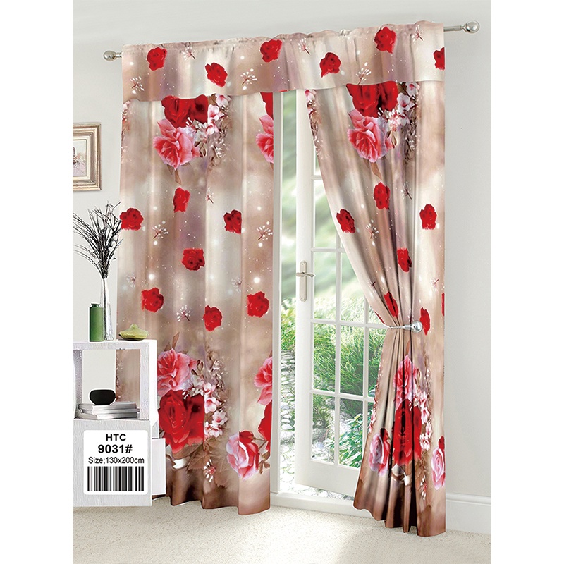 New Arrival 130 x200cm 1PC COD Red Rose Design Curtain Home And Life ...