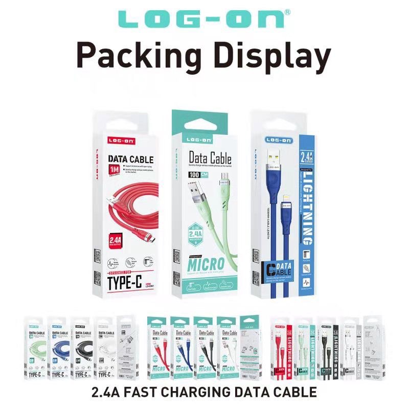 Log-on FAST CHARGING MICRO/TYPE C/LIGHTNING CHARGER CABLE 2.4A LO-CB61 ...