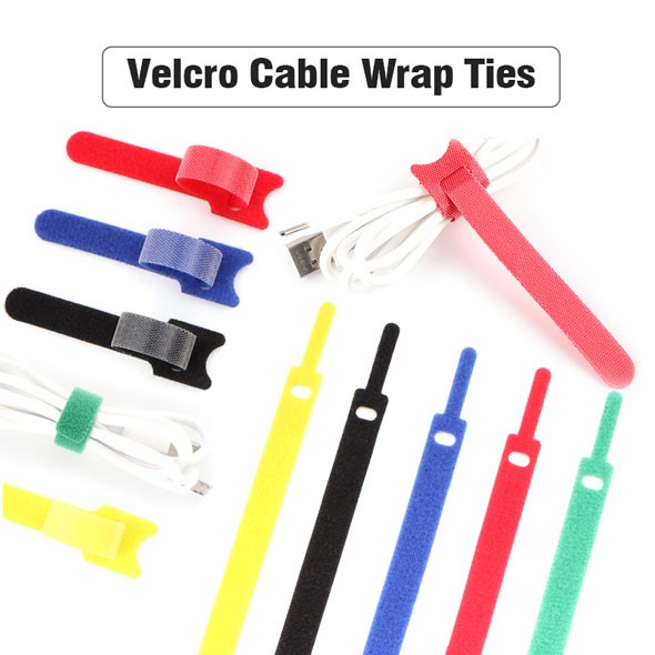 Velcro Cable Ties Wire Organizers Fastener Nylon Reusable Straps Wires ...