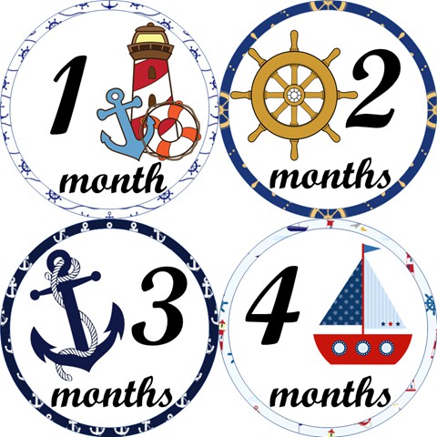 12 Months Baby Milestone Stickers NAUTICAL | Shopee Philippines