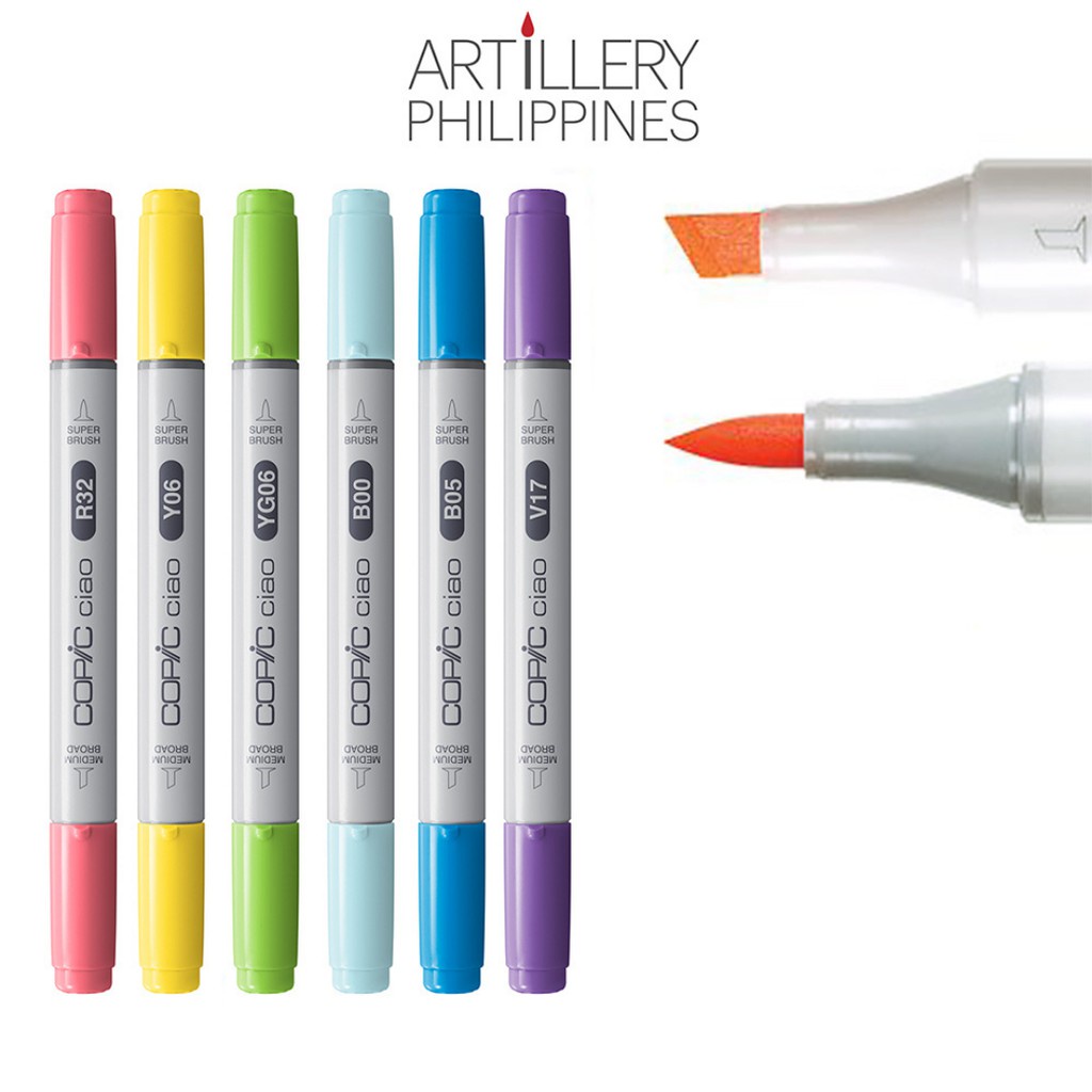 Copic Ciao Marker Set Of 6 (Custom, Skin Tone/Portrait, Pastel, Bright ...